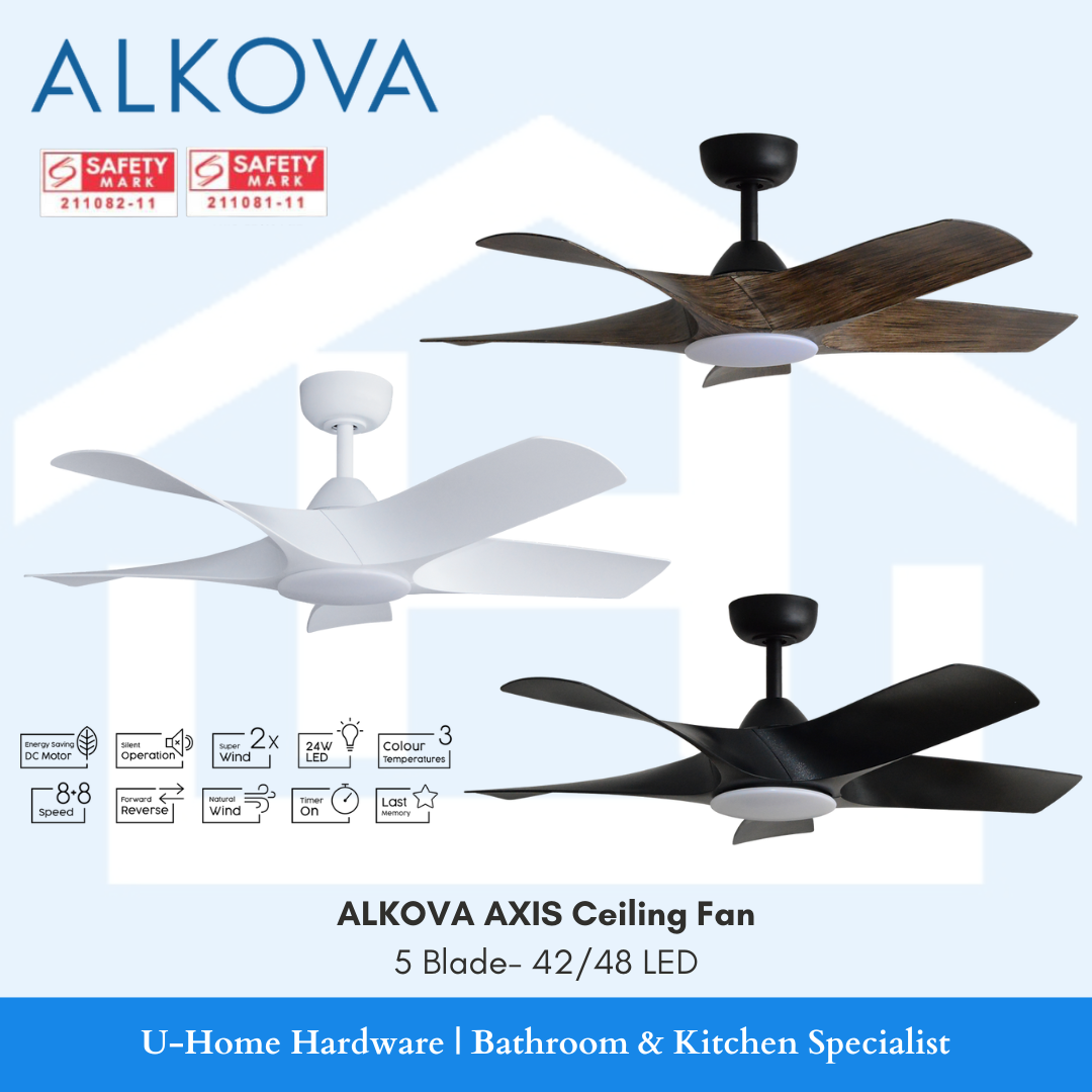 ALPHA ALKOVA AXIS Ceiling Fan (5 Blades) 42"/48" with LED Light – U ...