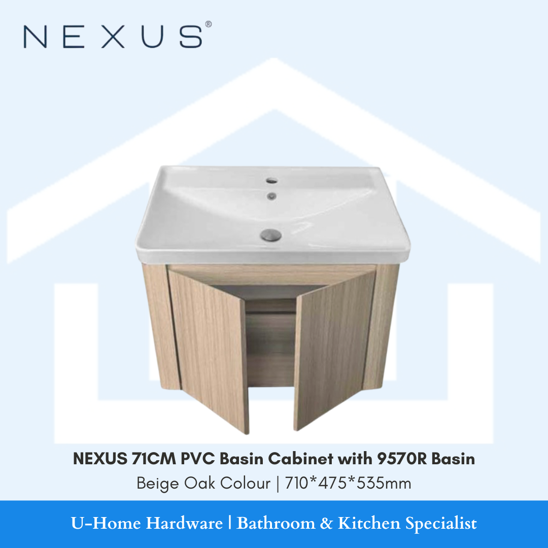 NEXUS NBC-5570BO-C Waterproof PVC Basin Cabinet + PB-9670R Inset Basin ...