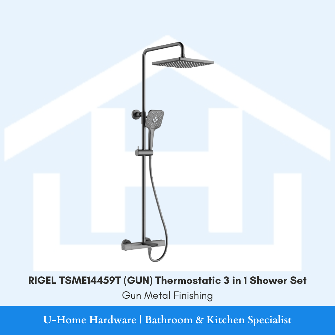 RIGEL TSME14459T (GUN) Thermostatic 3 in 1 Rain Shower Set – U-Home ...