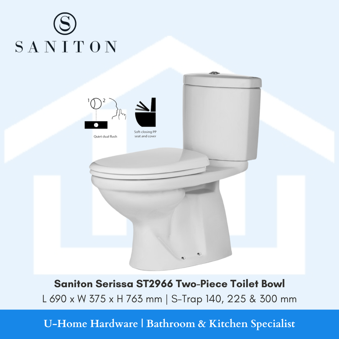 SANITON Serissa ST2966 Two-Piece Toilet Bowl – U-Home Hardware