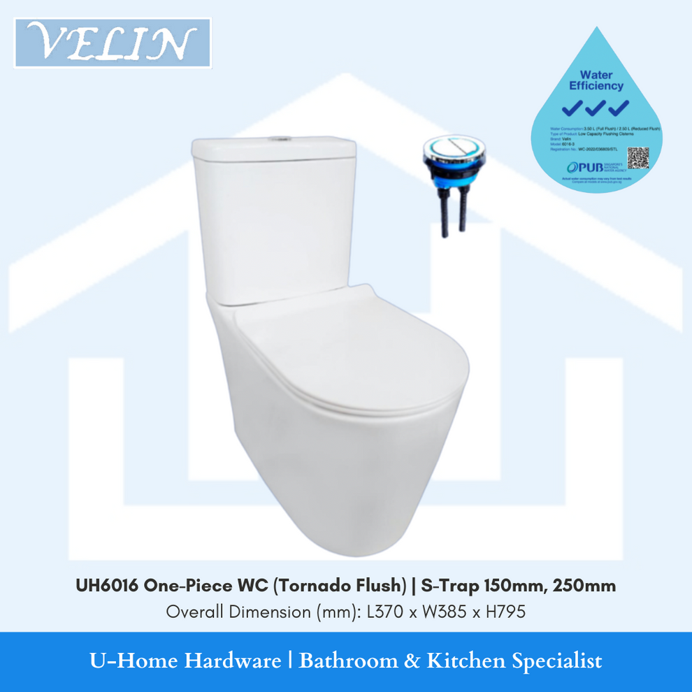 VELIN 6016 Two Piece Water Closet (Tornado Flush) S Trap Toilet Bowl ...